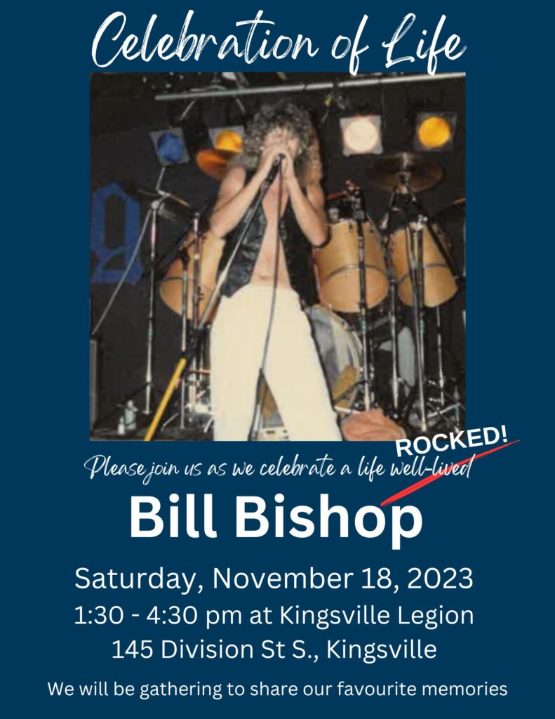 Celebration of Life – Bill Bishop - Kingsville Times