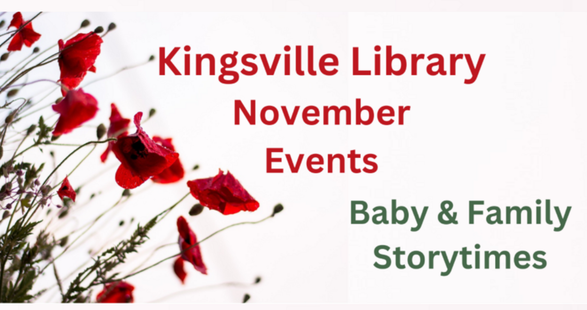 Kingsville Library’s Baby & Family Storytimes in November - Kingsville ...