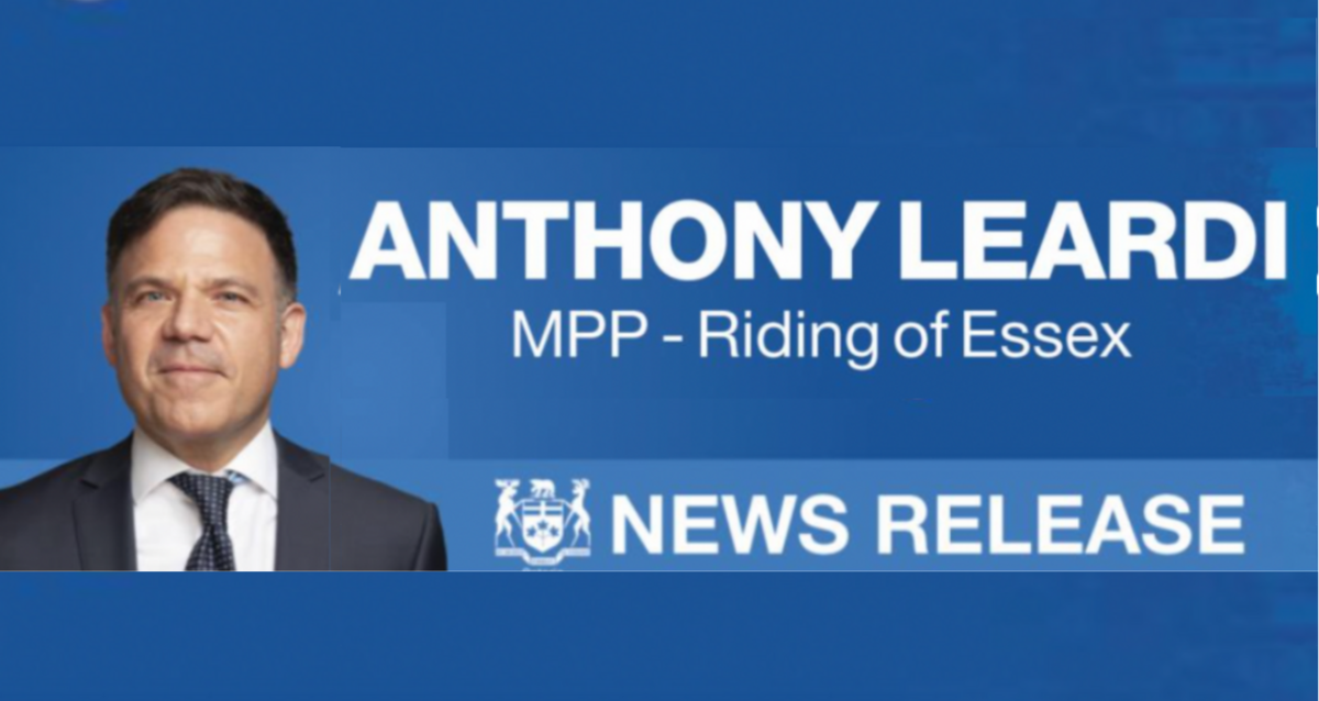 MPP Anthony Leardi Announces Funding For Kingsville - Kingsville Times