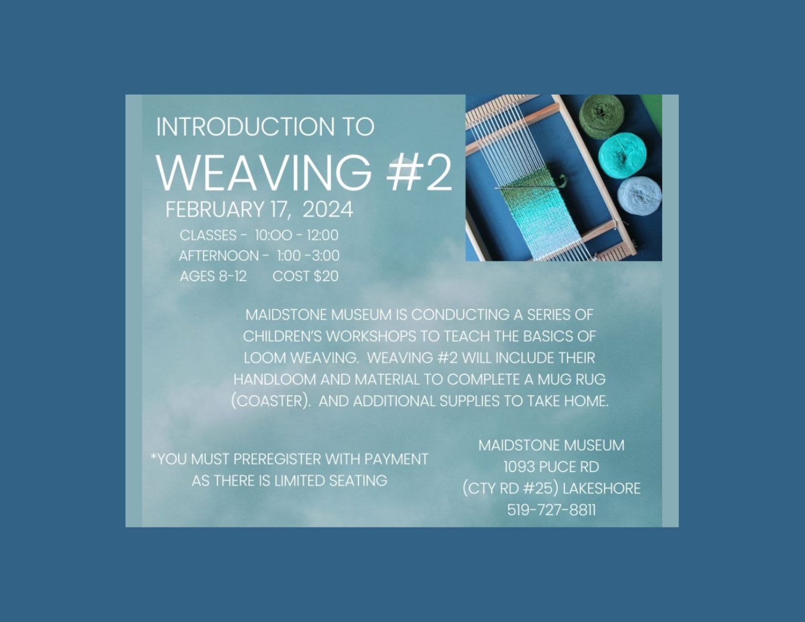 Introduction To Weaving For Kids 8-12 – February 17 - Kingsville Times