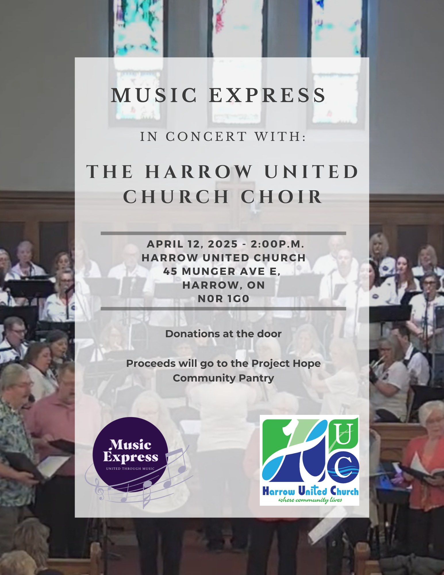 Music Express In Concert With the Harrow United Church Choir – April 12 ...